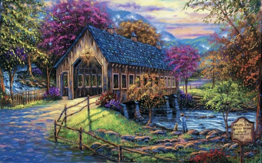Solve Covered Bridge jigsaw puzzle online with 96 pieces