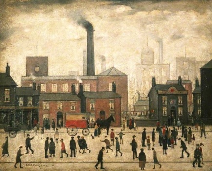 Solve L.S. Lowry - (English, 1887 - 1976) - Coming Home from the Mill ...