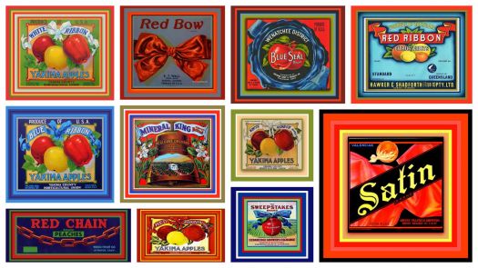 Solve Fruit Crate Labels With Ribbons and Bows jigsaw puzzle online ...