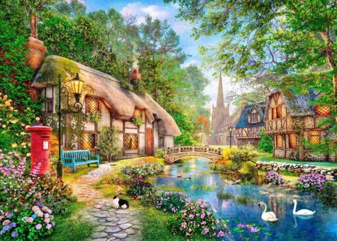 Solve Cottageway Lane jigsaw puzzle online with 108 pieces