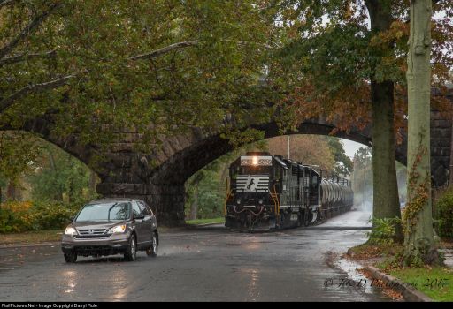 Solve Train in the rear view mirror jigsaw puzzle online with 96 pieces