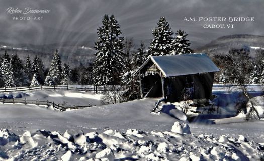 Solve A M Foster Covered Bridge in Winter jigsaw puzzle online with 126 ...