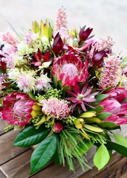 Solve Happiness is...Protea Arrangement amazing color and textures ...