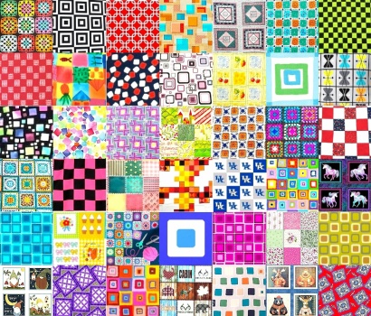 Solve PATCHWORK SQUARES 49 jigsaw puzzle online with 72 pieces