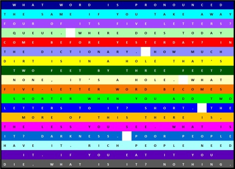 Solve Word 160 Riddle Me This 450 jigsaw puzzle online with 450 pieces