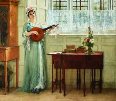 Solve The Mandolin Lesson - Francis Davis Millet jigsaw puzzle online ...