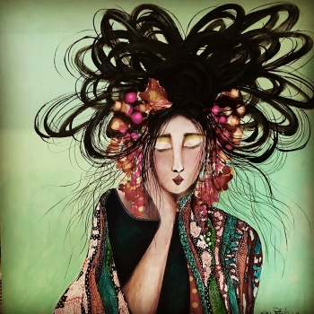 Solve Sharon Peterkin Artwork - 'Bad Hair Day' jigsaw puzzle online ...