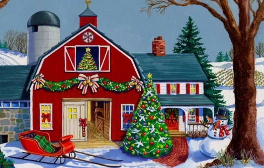 Solve The Red Sleigh Barn jigsaw puzzle online with 247 pieces