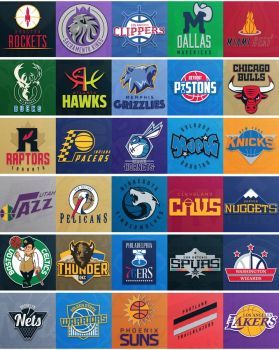 Solve Alternative NBA Logos jigsaw puzzle online with 80 pieces