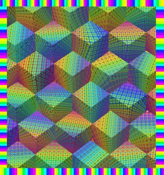 Solve 3D Paint Rainbow Quilted Blocks jigsaw puzzle online with 49 pieces