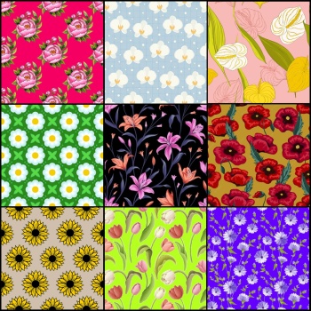 Solve Flower patterns 124 jigsaw puzzle online with 225 pieces