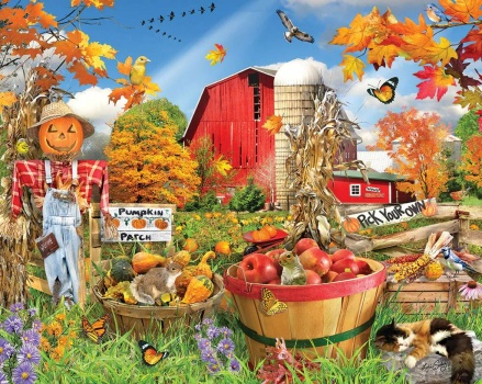 Solve Fall at the Farm (Small) jigsaw puzzle online with 48 pieces