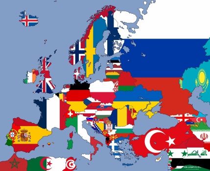 Solve Flag Map of Europe jigsaw puzzle online with 143 pieces