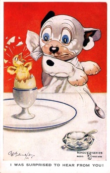 Solve Bonzo Series, I was surprised to hear from you, 1926, postcard by ...