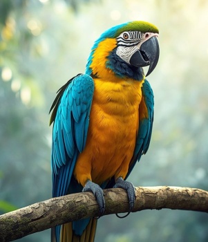 Jigsaw Puzzle | 90 pieces | A stunning Macaw parrot perched on a ...