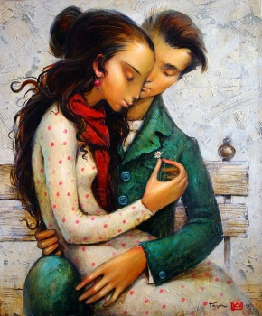 Solve Gary Nikolai Angelov Artwork - 'One Little Daisy' jigsaw puzzle online with 56 pieces