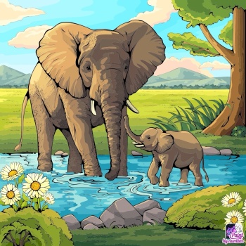Solve Elephant and child jigsaw puzzle online with 306 pieces