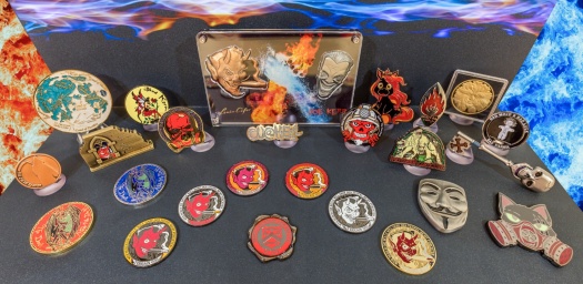 Solve Geocoin Collection Fire and Ice jigsaw puzzle online with 406 pieces