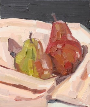 Solve "Two Pears" by Kate Haug jigsaw puzzle online with 56 pieces