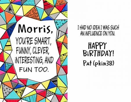 Solve Happy Birthday Morris jigsaw puzzle online with 12 pieces