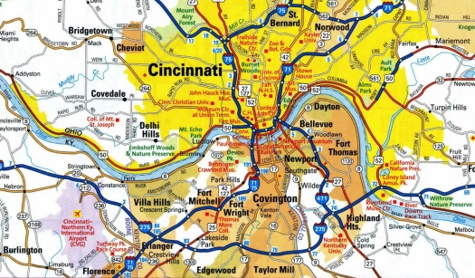 Solve Road Map of Cincinnati jigsaw puzzle online with 594 pieces