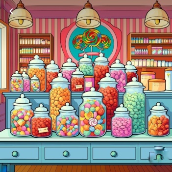 Solve Fun candy shop jigsaw puzzle online with 169 pieces