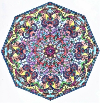 Solve Coloring Mandala jigsaw puzzle online with 64 pieces