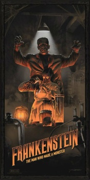 Solve Frankenstein Poster jigsaw puzzle online with 253 pieces