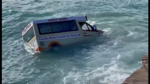 Solve Ice cream van gets swept into the sea in Cornwall (UK) jigsaw ...