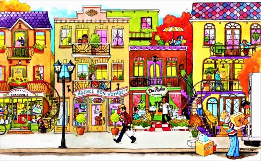 Solve A Charming Neighborhood jigsaw puzzle online with 135 pieces