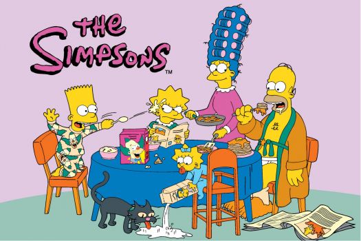 Solve Simpsons -family -breakfast jigsaw puzzle online with 442 pieces