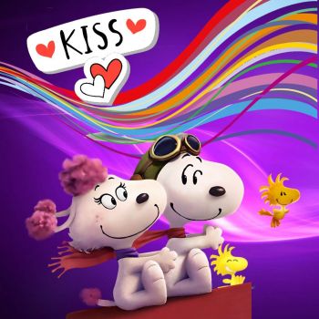 Solve Snoopy and Fifi jigsaw puzzle online with 100 pieces