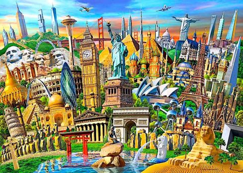 Solve World Landmarks jigsaw puzzle online with 88 pieces