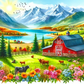 Solve farm scene jigsaw puzzle online with 144 pieces