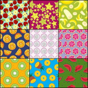 Solve Sliced fruit patterns jigsaw puzzle online with 81 pieces