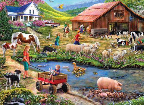 Solve Busy Life on The Farm jigsaw puzzle online with 165 pieces
