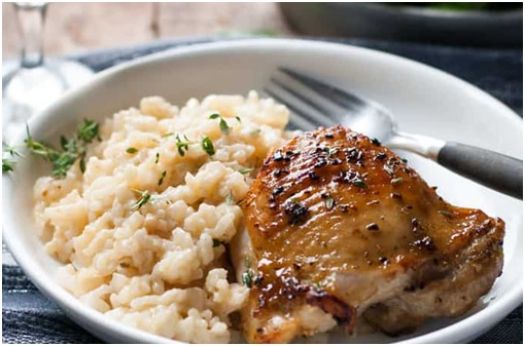 Solve One Pot Creamy Parmesan Garlic Risotto with Lemon Chicken jigsaw ...