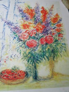 Solve Marc Chagall—Bouquet with Bowl of Cherries jigsaw puzzle online ...