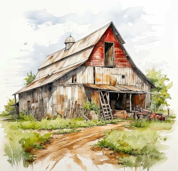 Solve Old Red Barn 5 jigsaw puzzle online with 81 pieces