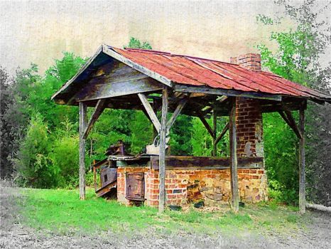 Solve Old Well - color on BW jigsaw puzzle online with 108 pieces