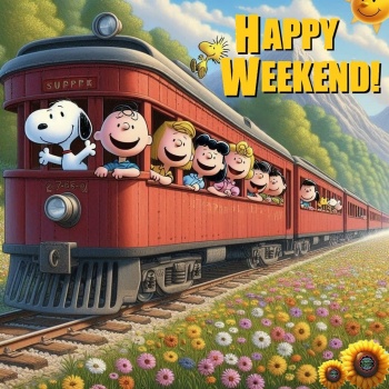 Solve Peanuts Train jigsaw puzzle online with 64 pieces