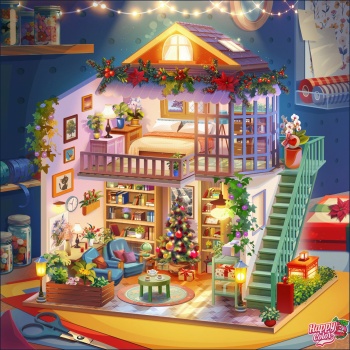Solve Doll house . . . . . jigsaw puzzle online with 64 pieces