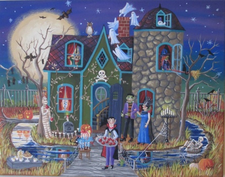 Solve Monster's mansion jigsaw puzzle online with 154 pieces