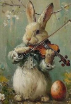 Solve The Easter Bunny - Playing the Cello jigsaw puzzle online with 48 ...