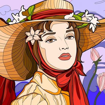 Solve Woman with a Hat jigsaw puzzle online with 64 pieces