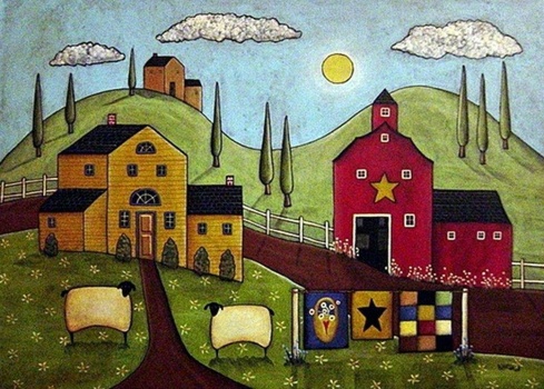 Solve Karla Gerard Folk Art jigsaw puzzle online with 70 pieces