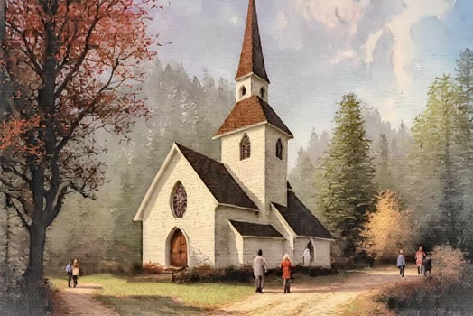 Solve Walking to Church jigsaw puzzle online with 54 pieces