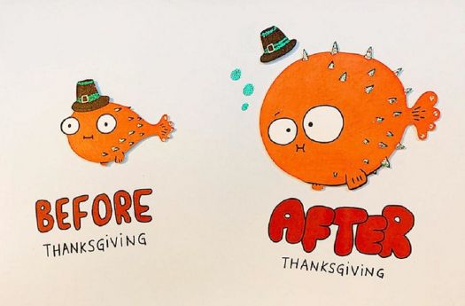 Solve Before and After Thanksgiving jigsaw puzzle online with 35 pieces