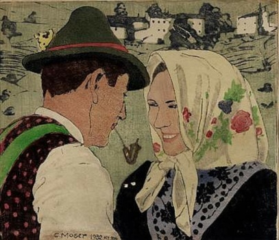 Solve Happy Couple ~ Carl Moser, (Austrian Artist 1873- 1939) jigsaw ...