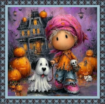 Solve Trick or Treaters jigsaw puzzle online with 49 pieces
